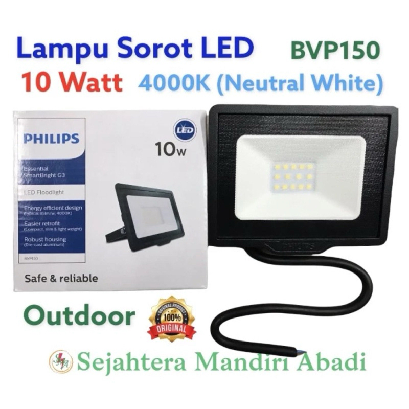 Jual Lampu Sorot Spot Flood Light LED 10 Watt 220V BVP150 NW 4000K | Shopee Indonesia