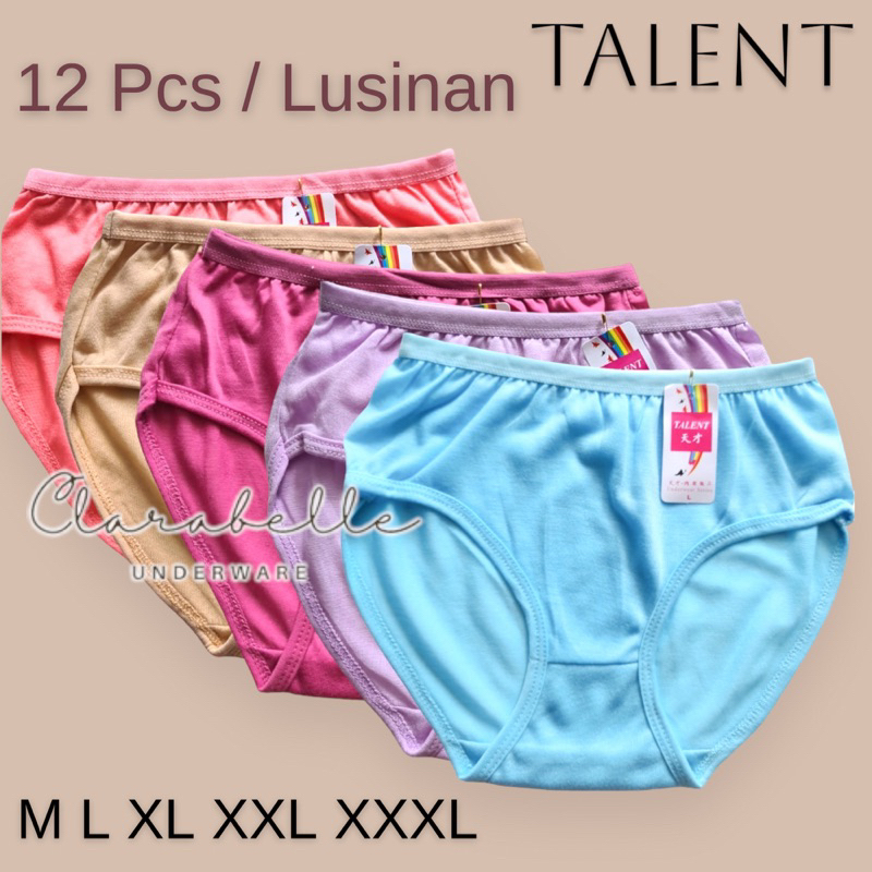 Jual GROSIR 12 PCS CELANA DALAM WANITA REMAJA DAN DEWASA TALENT M,L,XL,3L,4L | Shopee Indonesia