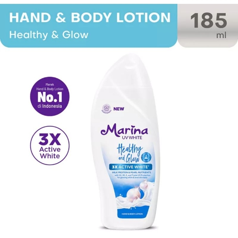 Jual Marina Hand Body Lotion UV White Healthy&Glow Lotion Marina ...