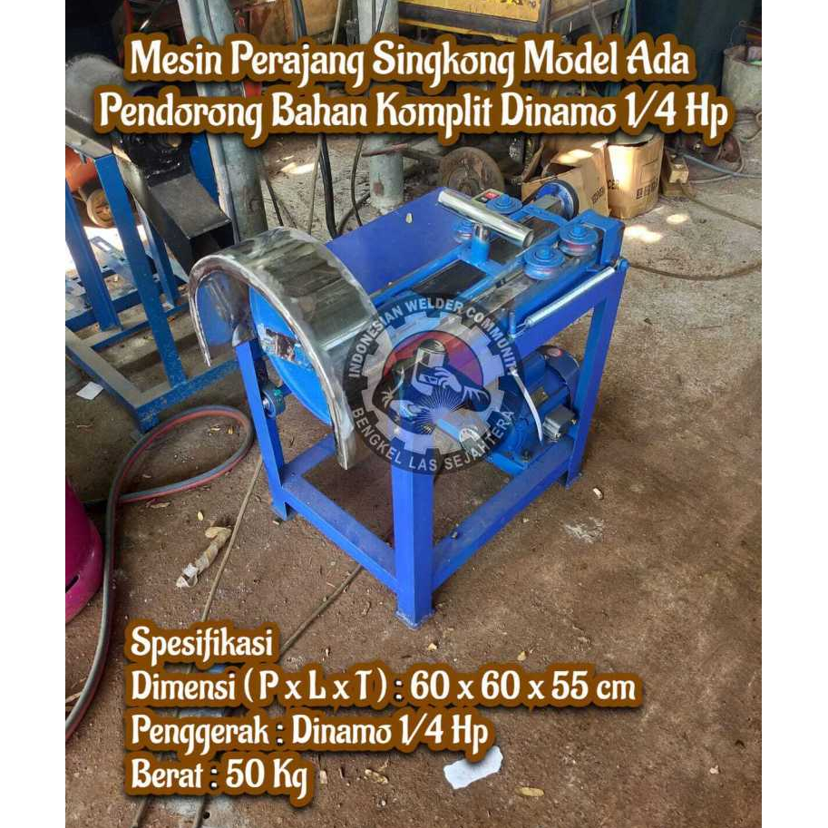 Jual Mesin Perajang Singkong Model Ada Pendorong Bahan Komplit Dinamo 1 ...