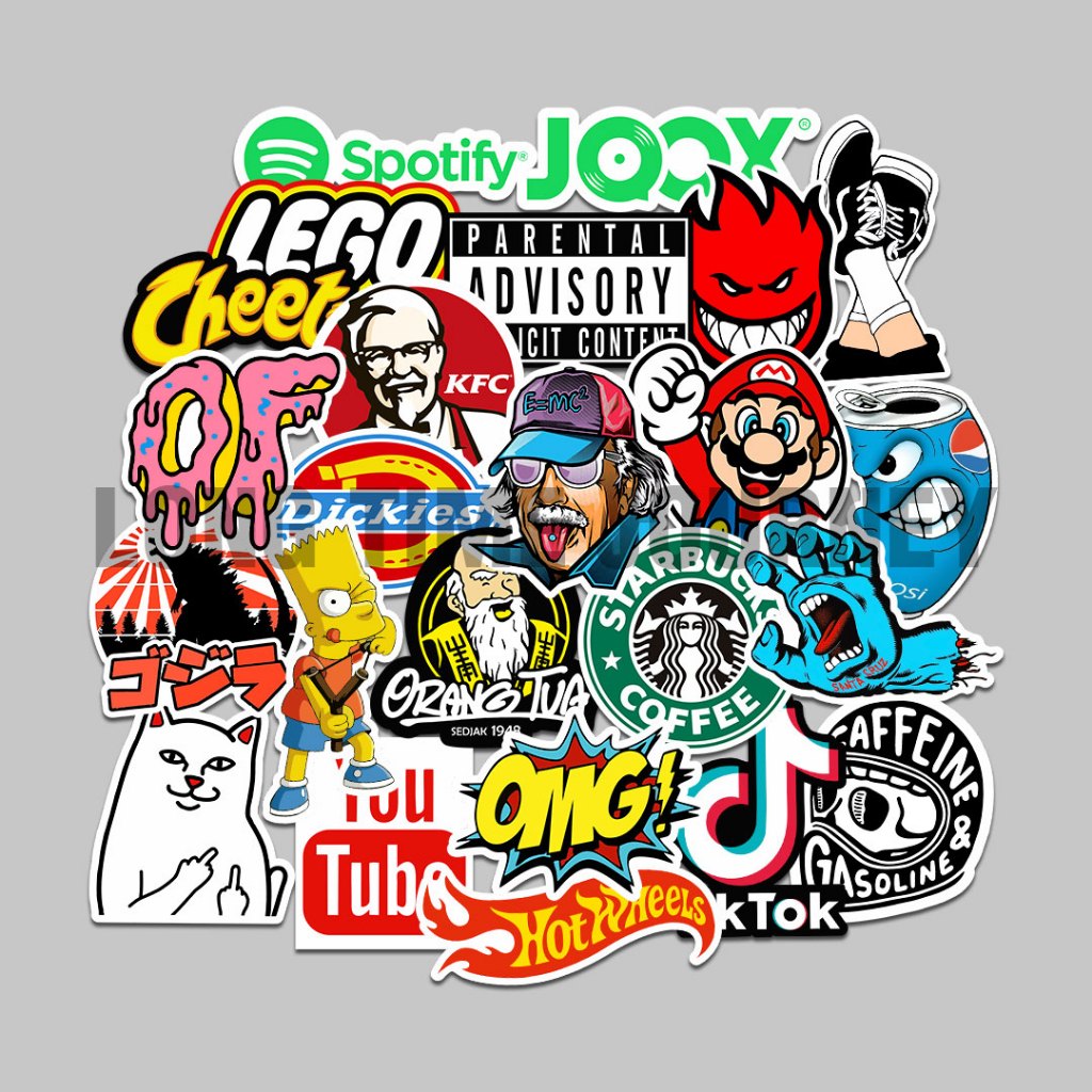 Jual Stiker pack Aesthetic Colored Logo Sticker Tumbler helm Laptop Hp ...