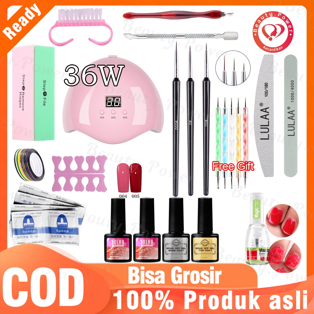 Jual Alat Kutek Kuku Nail Art 2 Warna Set Lampu Kuku LED Pengering ...