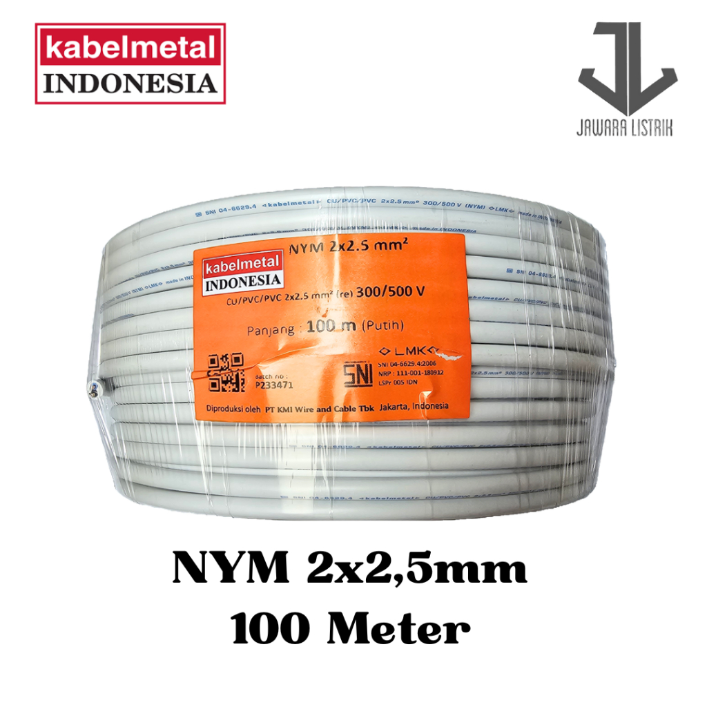 Jual KABELMETAL NYM 2x2,5MM PANJANG @100M KABEL TUNGGAL- MULTI CORE ...