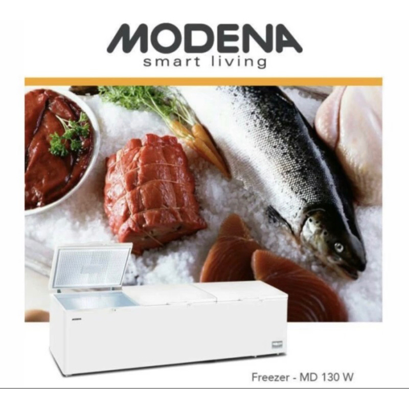 Jual chest freezer / freezer box Modena 1300 liter MD 130 W | Shopee ...