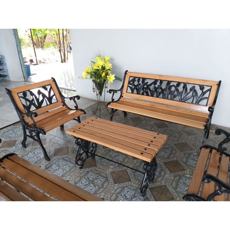 Jual kursi besi taman minimalis kursi besi bermoatif | Shopee Indonesia
