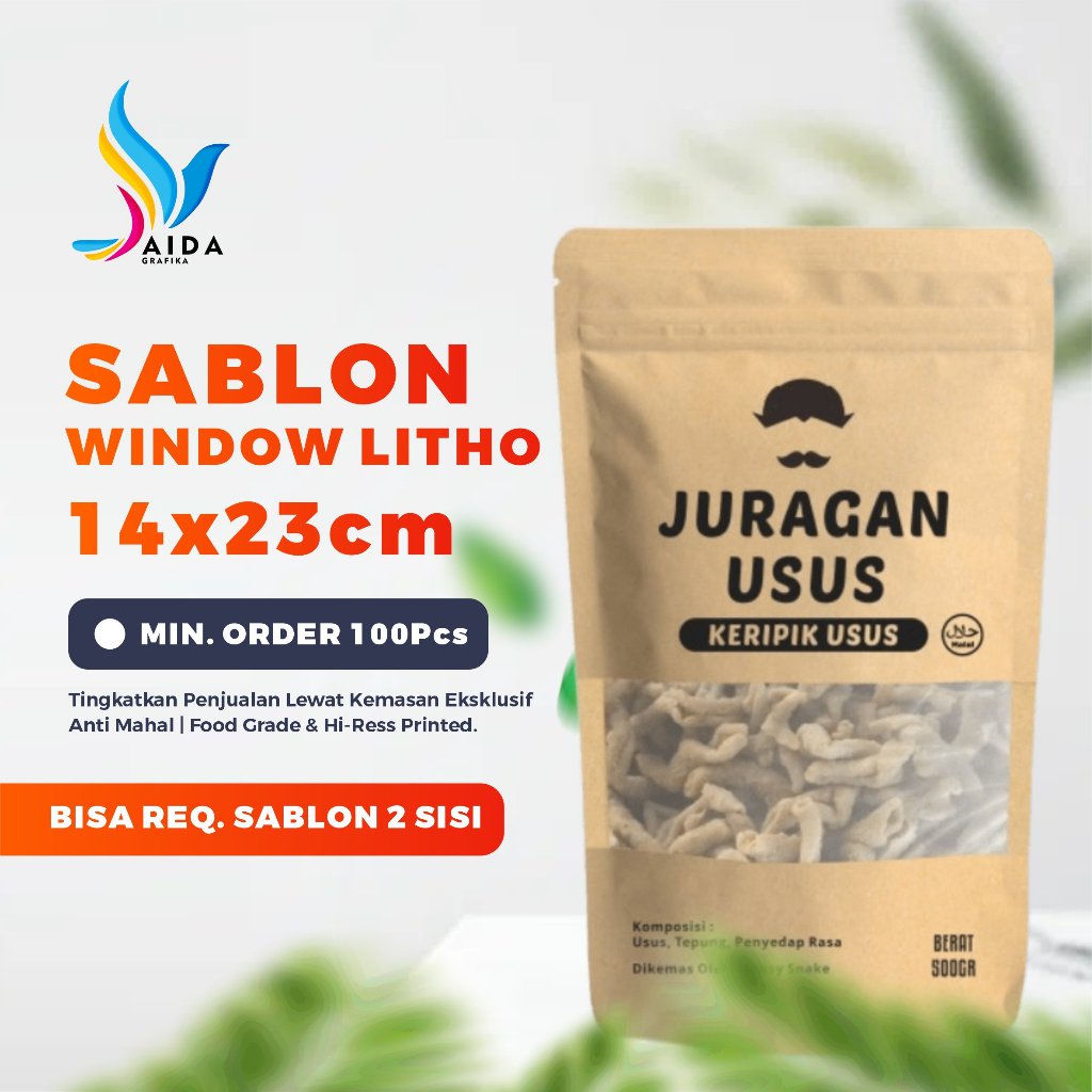 Jual Kemasan Standing Pouch Ziplock Sablon Ukuran 14x23cm Snack Makanan ...