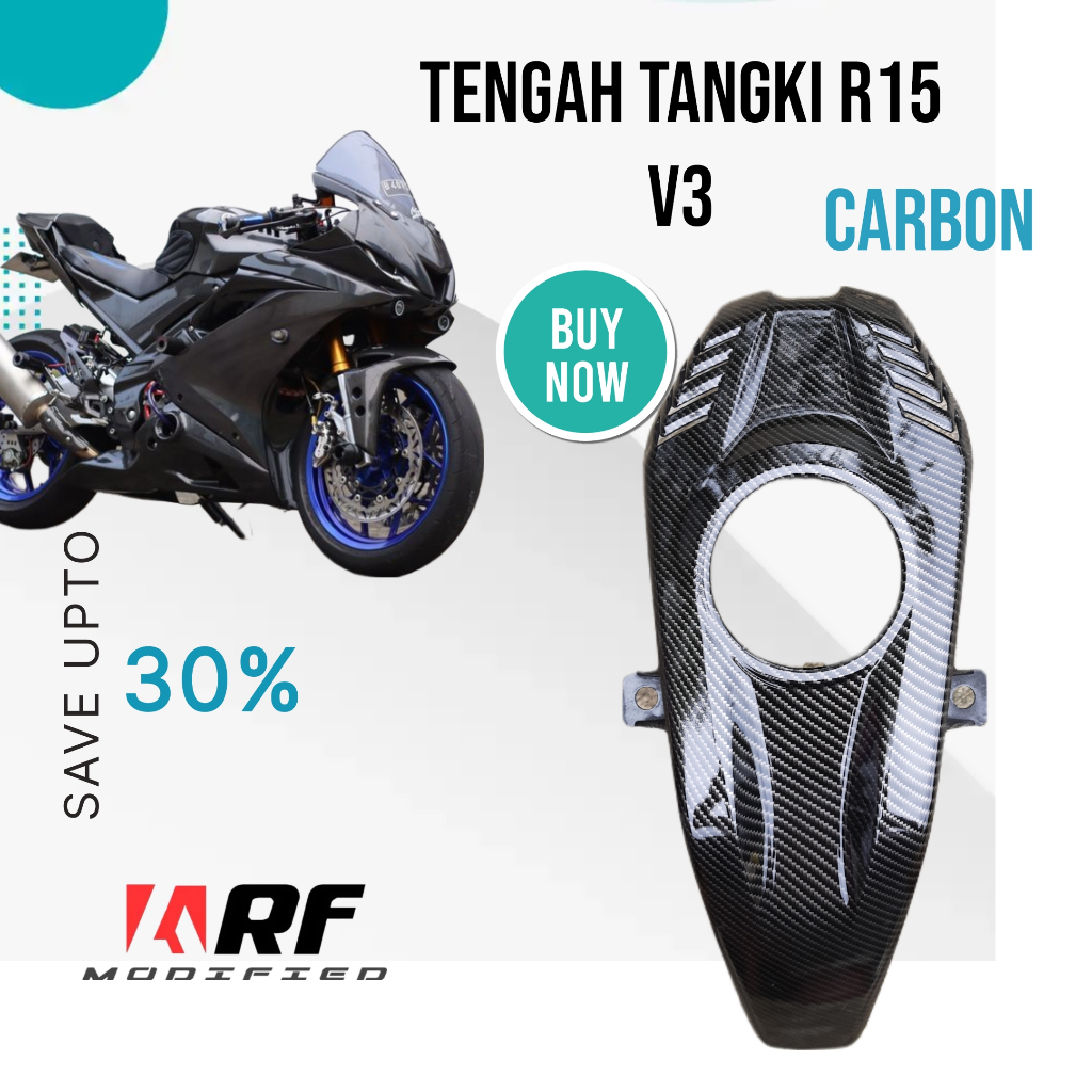 Jual Cover Tanki R15 V3 Carbon Tengah Tanki R15 V3 Tank Pad Carbon ...
