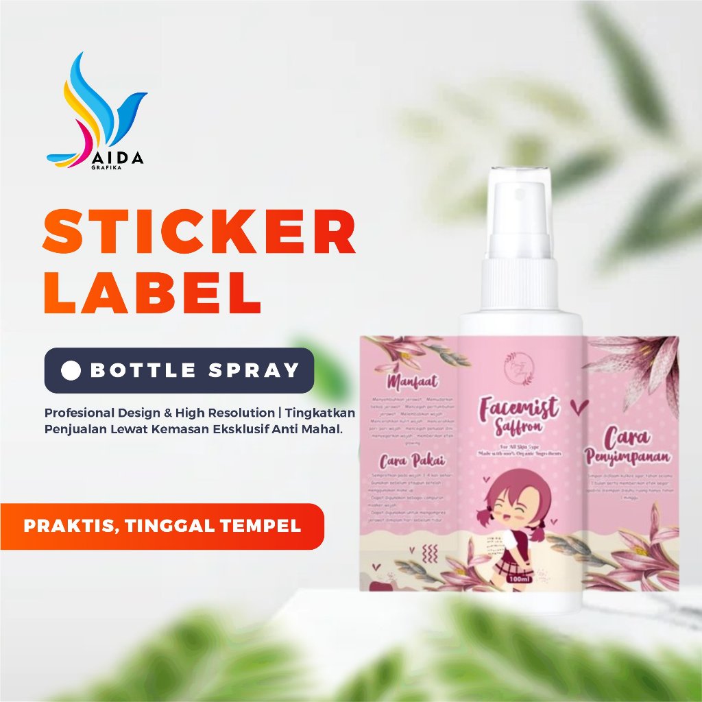 Jual Aida Grafika - Cetak Stiker Label Botol Spray Kosmetik Branding ...