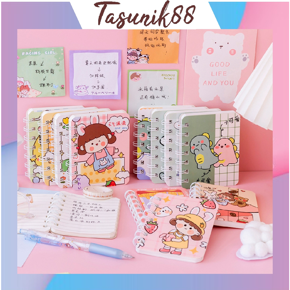Jual ⭐TasUnik88⭐ NOTEBOOK SPIRAL MINI A7 KARAKTER LUCU NOTEBOOK RING ...