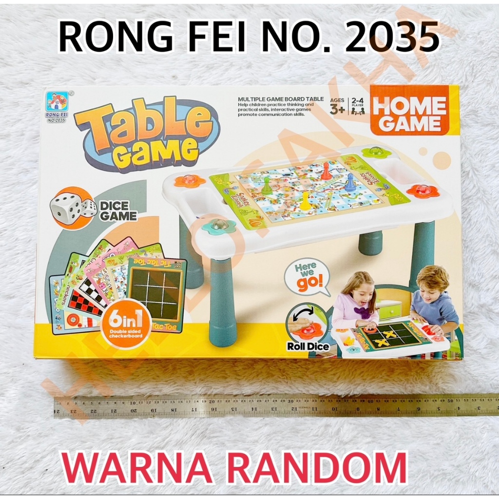 Jual MAINAN RONG FEI NO. 2035 TABLE GAME DICE DADU MEJA 6 IN 1 ULAR TANGGA LUDO CATUR TIC AND ...