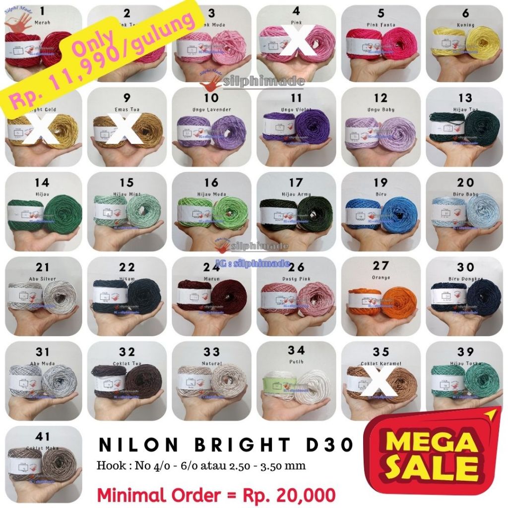 Jual Benang Nilon Bright D30 / Benang Rajut Nylon | Shopee Indonesia
