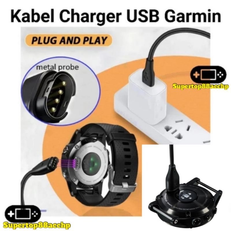 Jual Kabel Charger USB Garmin Charging Garmin quantix 5 6 7 6x 7x ...