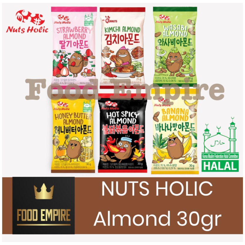 Jual ( 30 gr ) NUTS HOLIC Honey Butter Almond | Snack Kacang Almond ...
