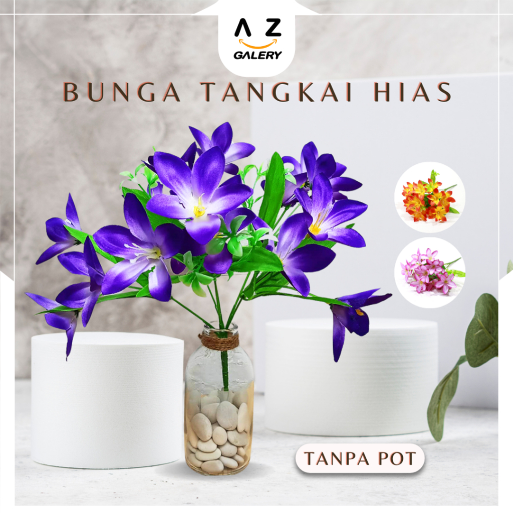 Jual Bunga Bakung Lily Hias Plastik Sintetis Palsu Artifical Bouqet ...