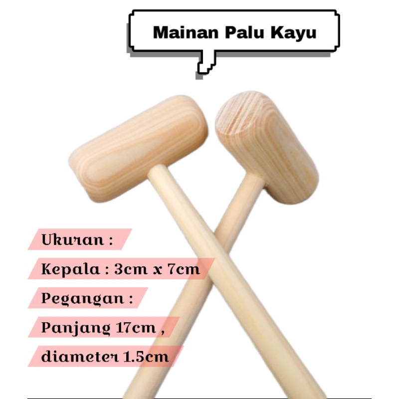 Jual Palu Kayu Ecoprint / Wooden Hammer Mainan Edukasi Anak Termurah ...