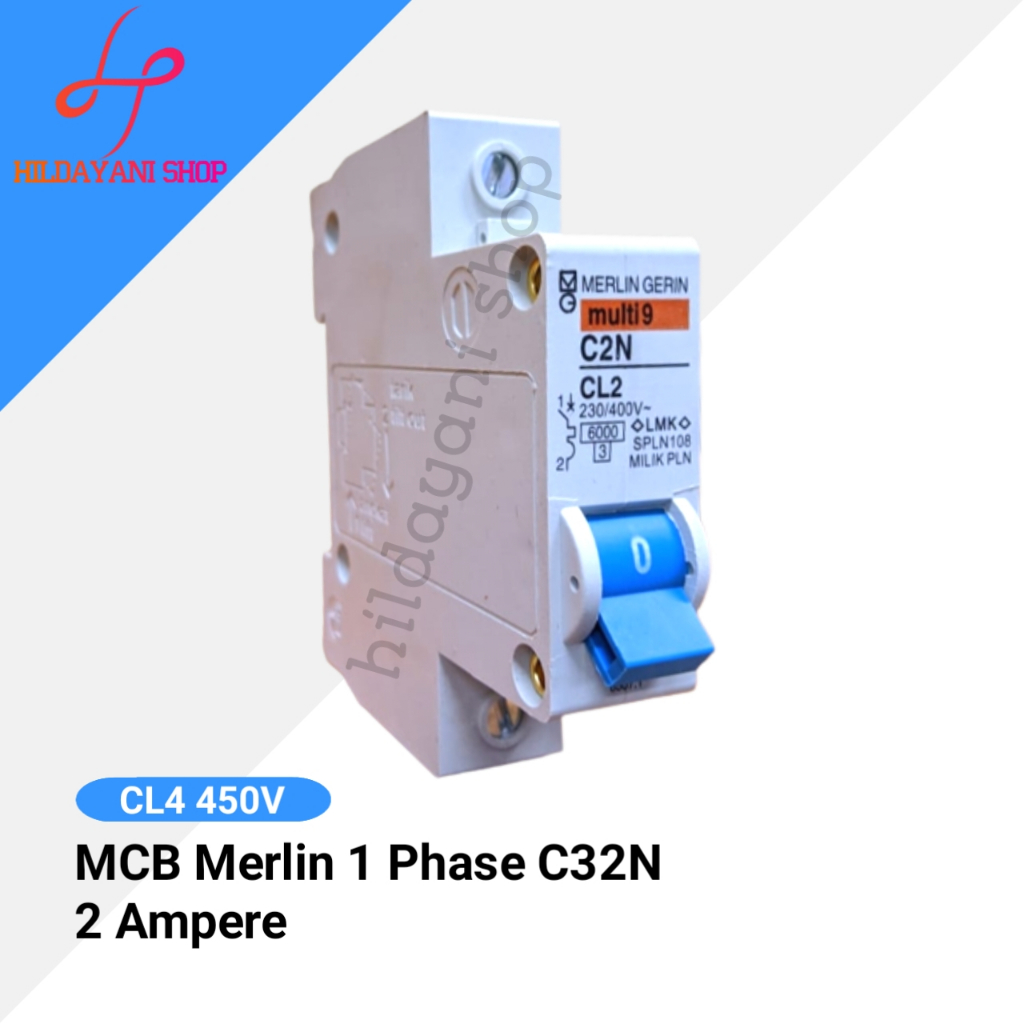 Jual MCB MERLIN GERIN ORIGINAL 2 AMPERE CL2 450W C32N | Shopee Indonesia