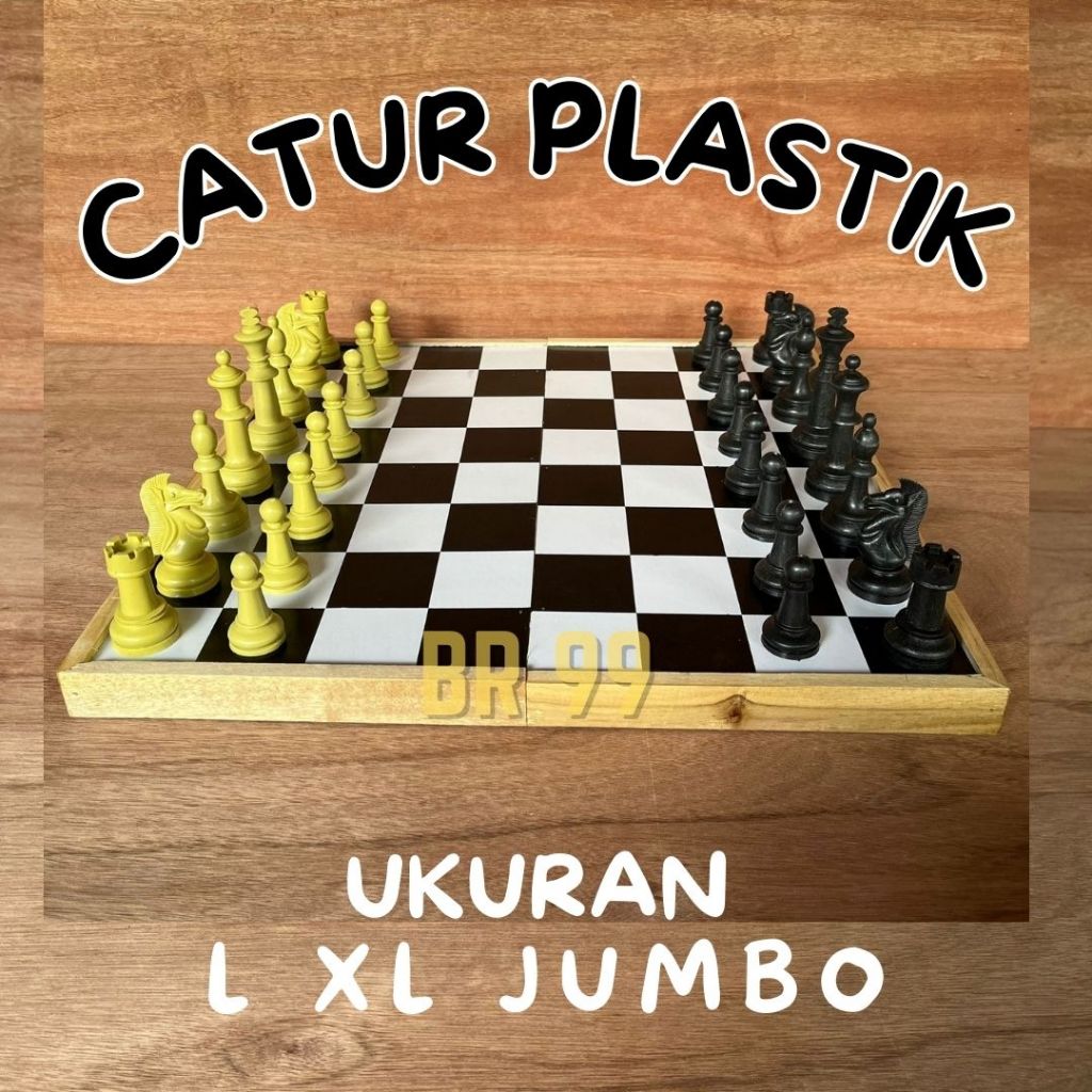 Jual Papan Catur Kayu Bidak Plastik | Chess Board Game – Ukuran L,XL ...