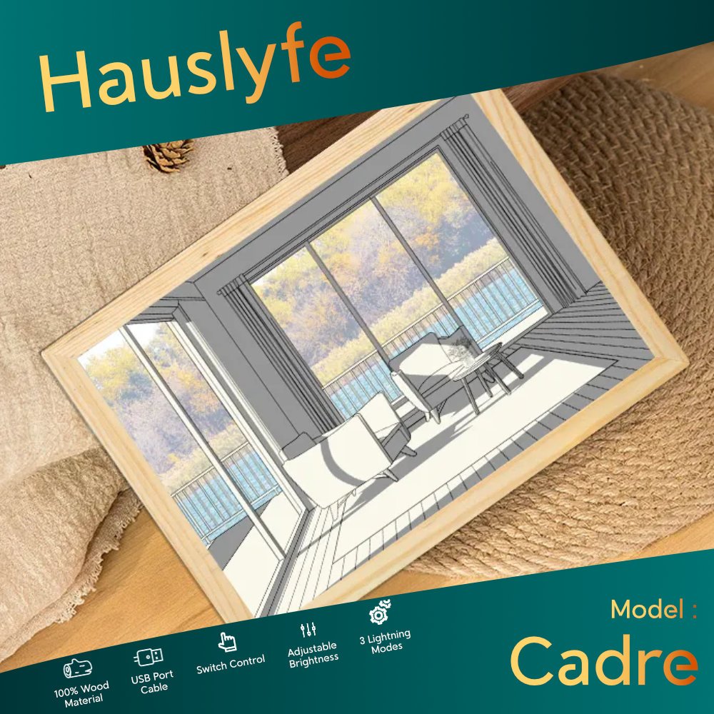 Jual Hauslyfe - Lampu LED Model Bingkai Foto Kayu / LED Wood Photo ...