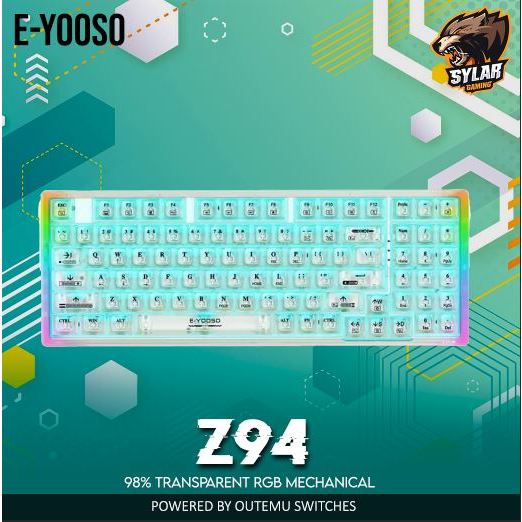 Jual E-YOOSO Z94 98% Transparent RGB Mechanical Gaming Keyboard ...