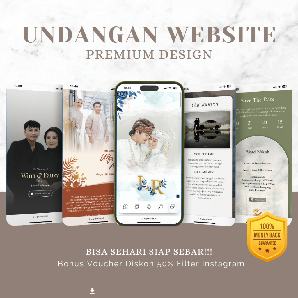 Jual Undangan Digital Website Pernikahan Premium Full Fitur | Dengan ...