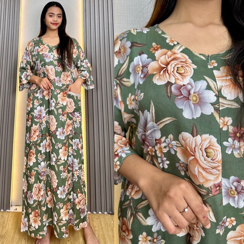 Jual daster TK rayon busui Ld 120 /tangan 7/8 / daster panjang jumbo busui/homedress/semata kaki ...