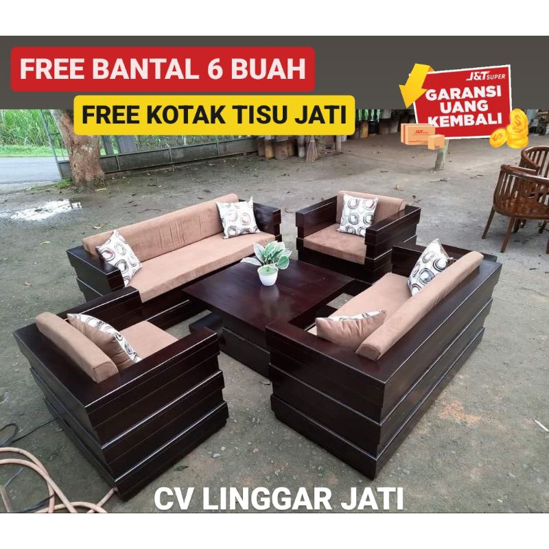 Jual Kursi Tamu Box Minimalis Jati Kursi Mewah Modern Box Kursi Sudut ...