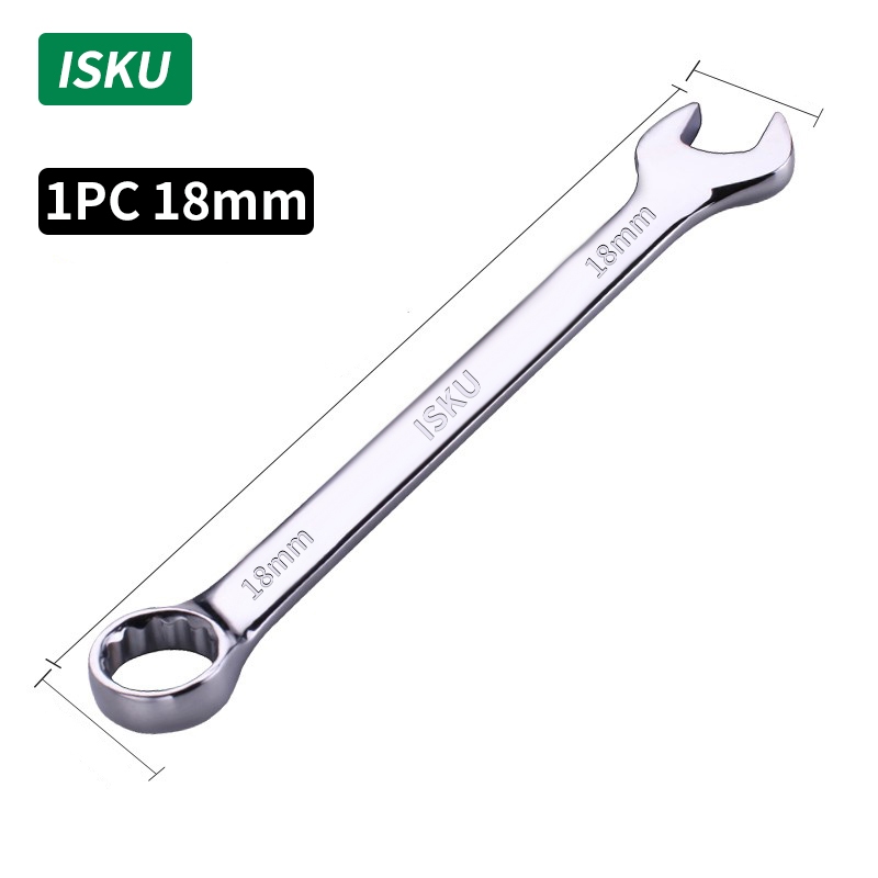 Jual ISKU Kunci Ring Pas Set 8-24mm Combination Spanner Wrench Bahan Cr ...