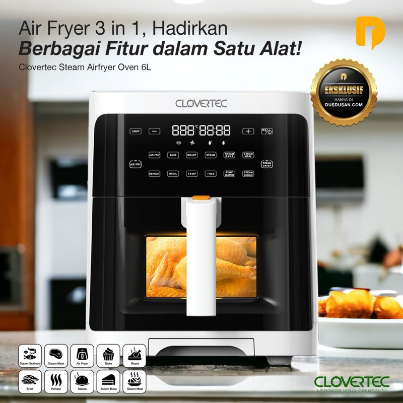 Jual Clovertec 3 in 1 Oven Air Fryer Steamer | Shopee Indonesia