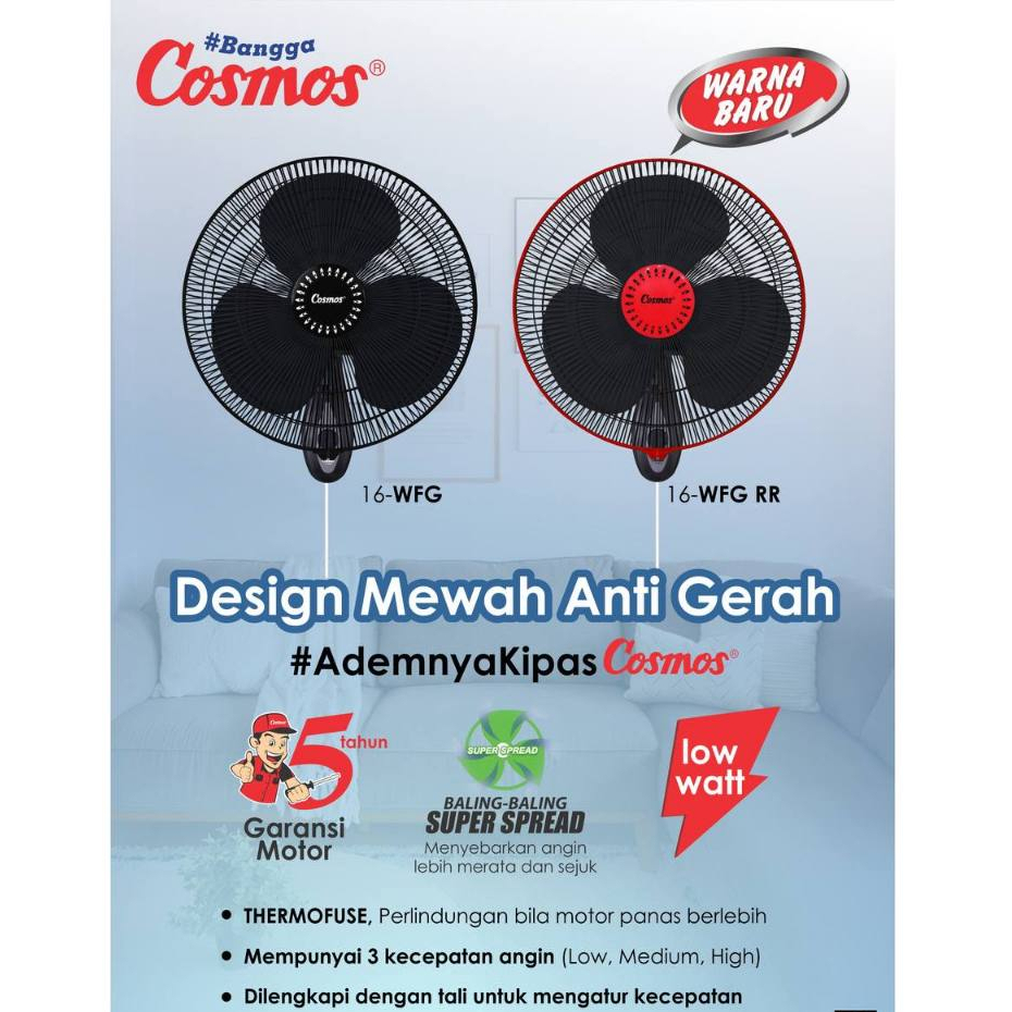 Jual WALL FAN COSMOS 16 WFG / KIPAS ANGIN DINDING COSMOS UKURAN 16 INCH ... Jual WALL FAN COSMOS 16 WFG / KIPAS ANGIN DINDING COSMOS UKURAN 16 INCH ...