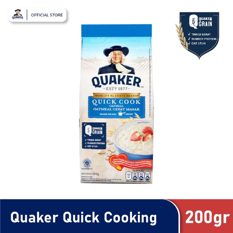 Jual Quaker Quick Cook Oatmeal 200gr | Shopee Indonesia
