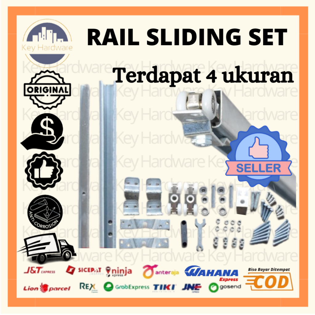 Jual Rail Sliding Rel Pintu Geser Gantung Galvanis 1 Set -WELDOM | Shopee Indonesia