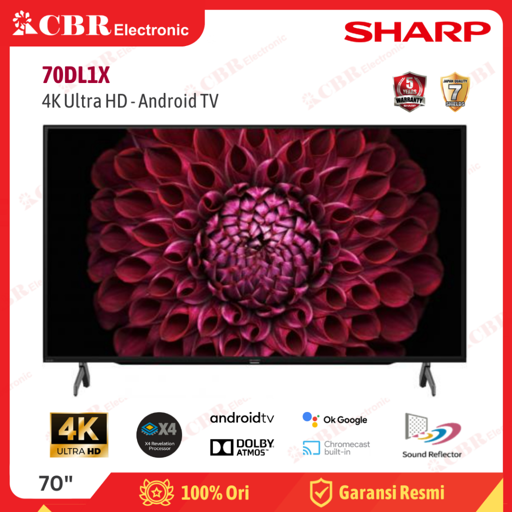 Jual TV SHARP 70 Inch LED 70DL1X (4K UHD-Android TV) | Shopee Indonesia