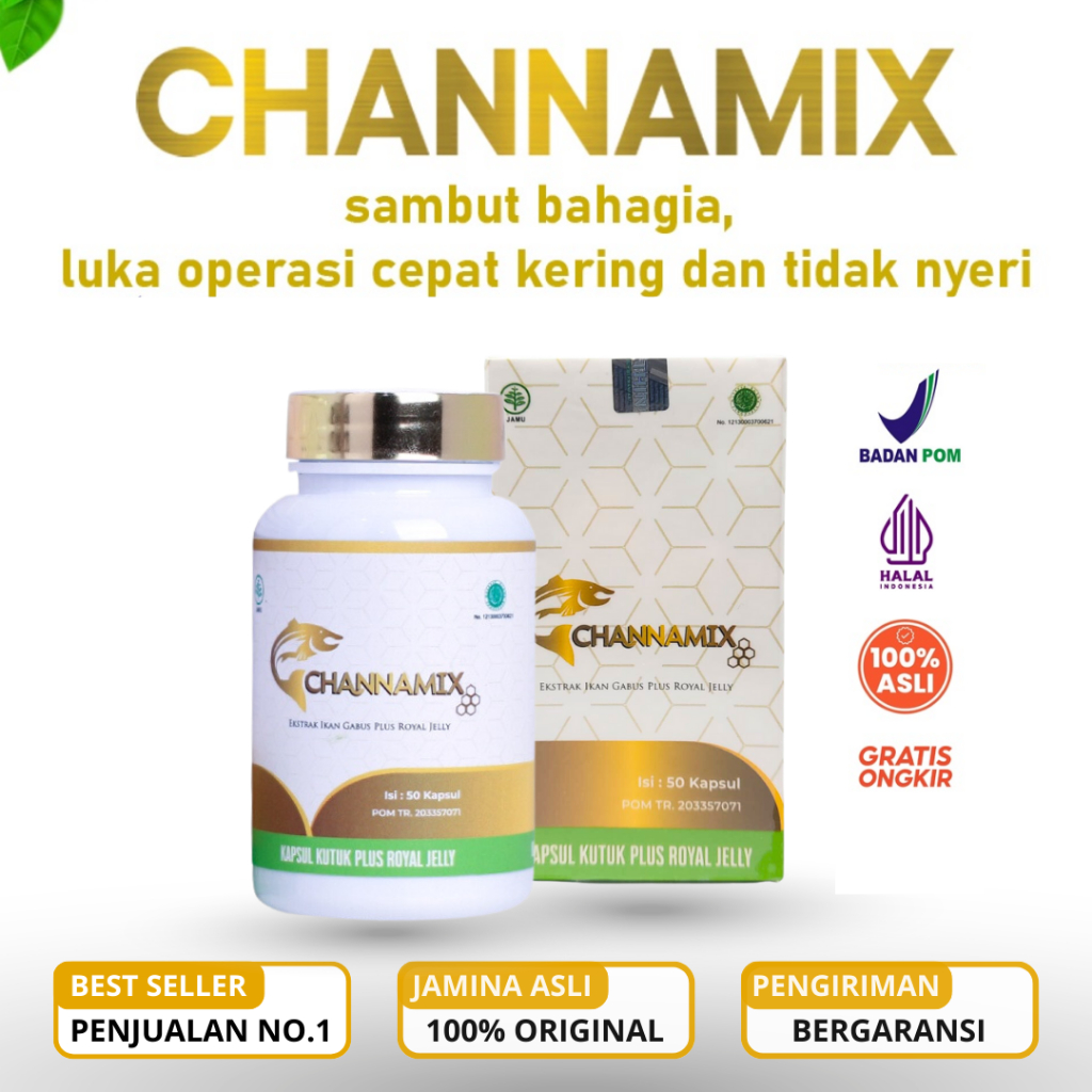 Jual Channamix Kapsul Ikan Kutuk Plus Royal Jelly Mempercepat Proses ...