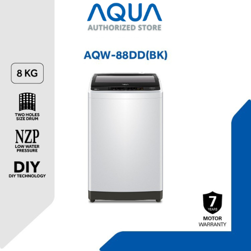 Jual AQUA MESIN CUCI TOP LOAD WASHING MACHINE AQW 88DD (BK) KAPASITAS 8 ...