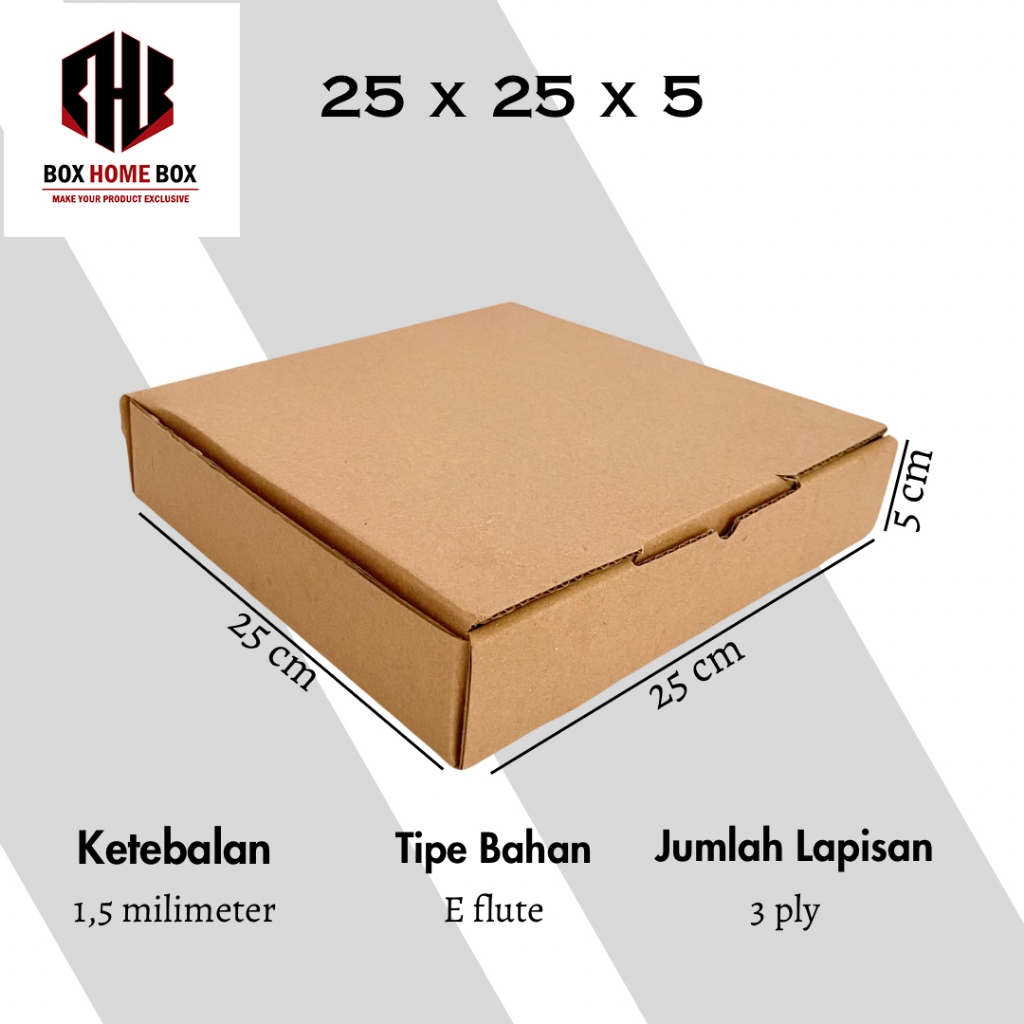 Jual Kardus Dus Die cut Ukuran 25x25x5 Polos Box Kardus Packaging Tipe ...