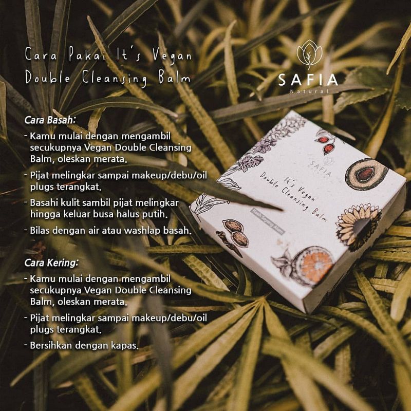 Jual SAFIA NATURAL IT'S VEGAN DOUBLE CLEANSING BALM | Shopee Indonesia