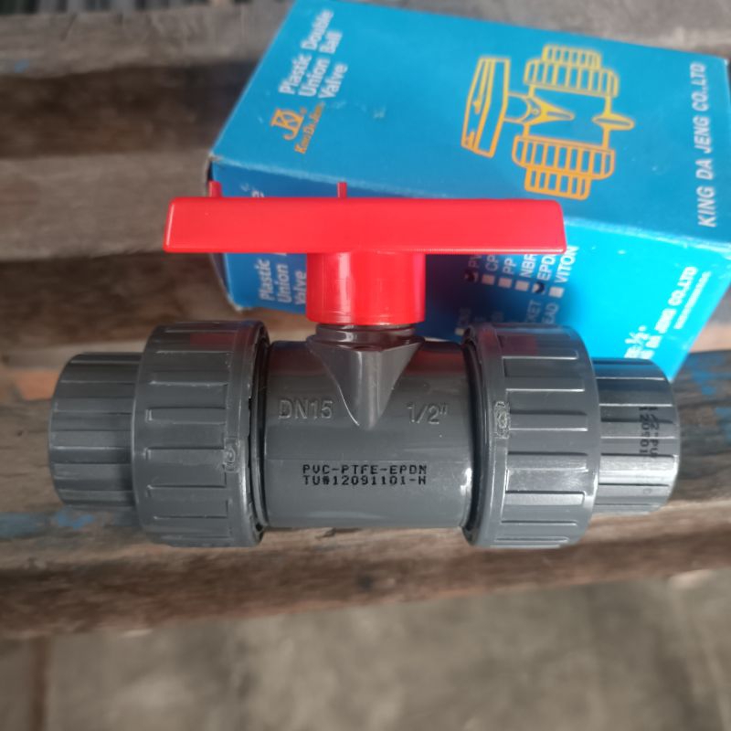 Jual Double True Union Ball Valve KDJ 1/2" Inch PVC | Shopee Indonesia