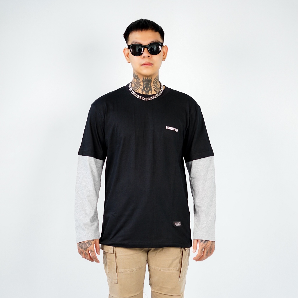 Jual Rown Division Official Double Sleeve - Rowndvsn Kaos Panjang ...