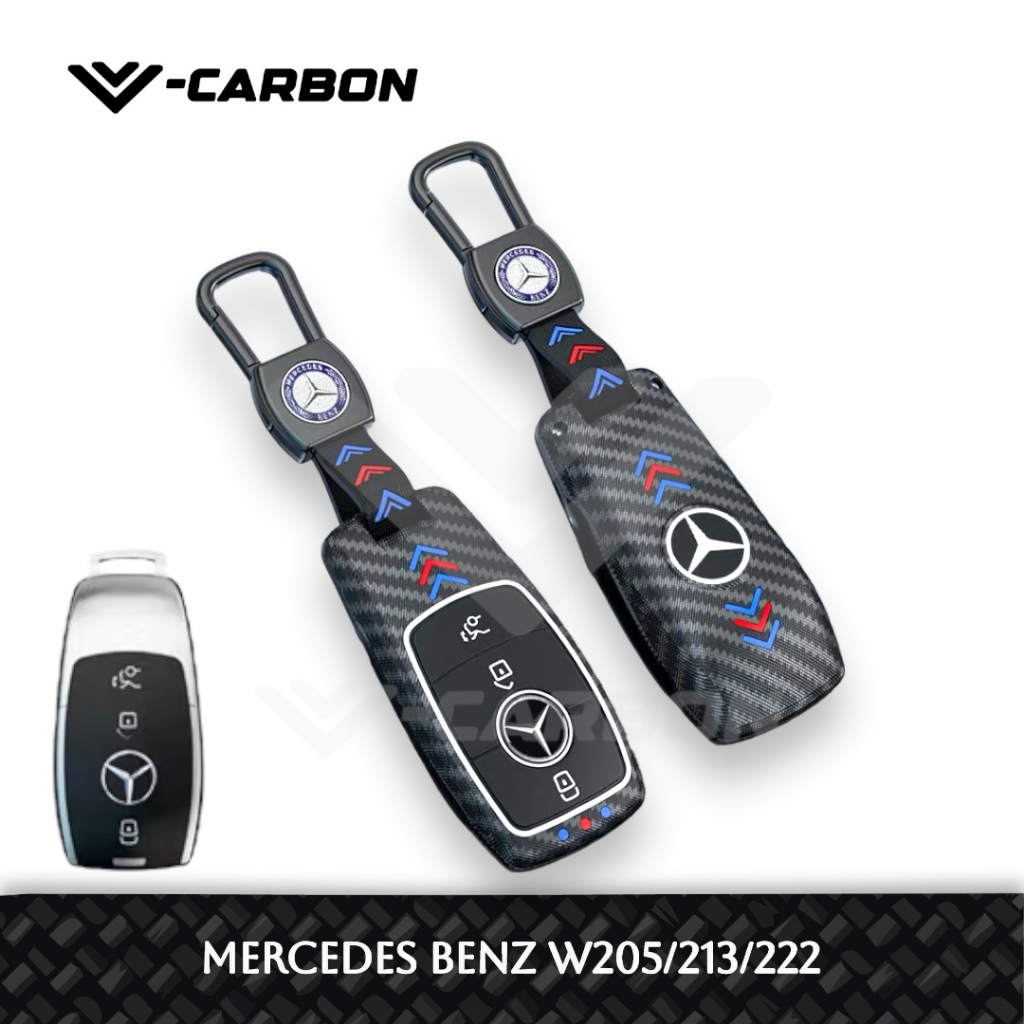 Jual V-Carbon ABS Key Cover Casing Kunci Mercedes W205 W213 W222 ...