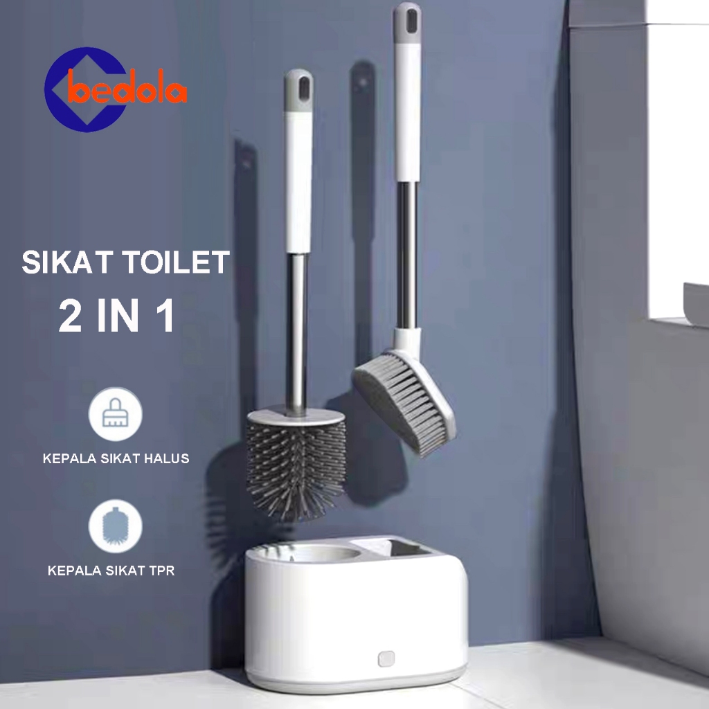 Jual Sikat WC 2 in 1 sikat pembersih toilet kamar mandi sikat kloset ...