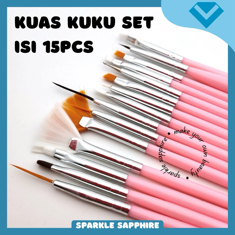 Jual KUAS KUKU 15PCS (1 SET) Nail Art Tools Drawing Pen Manicure ...
