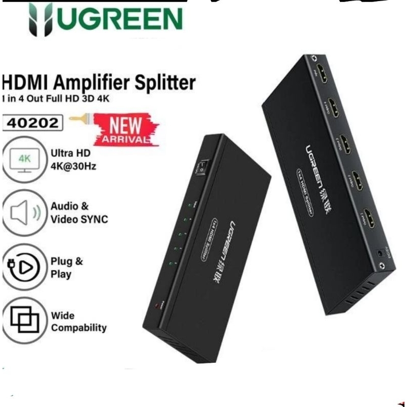 Jual UGREEN HDMI Splitter 1 In 4 Out Amplifier Video Full HD 4K ...