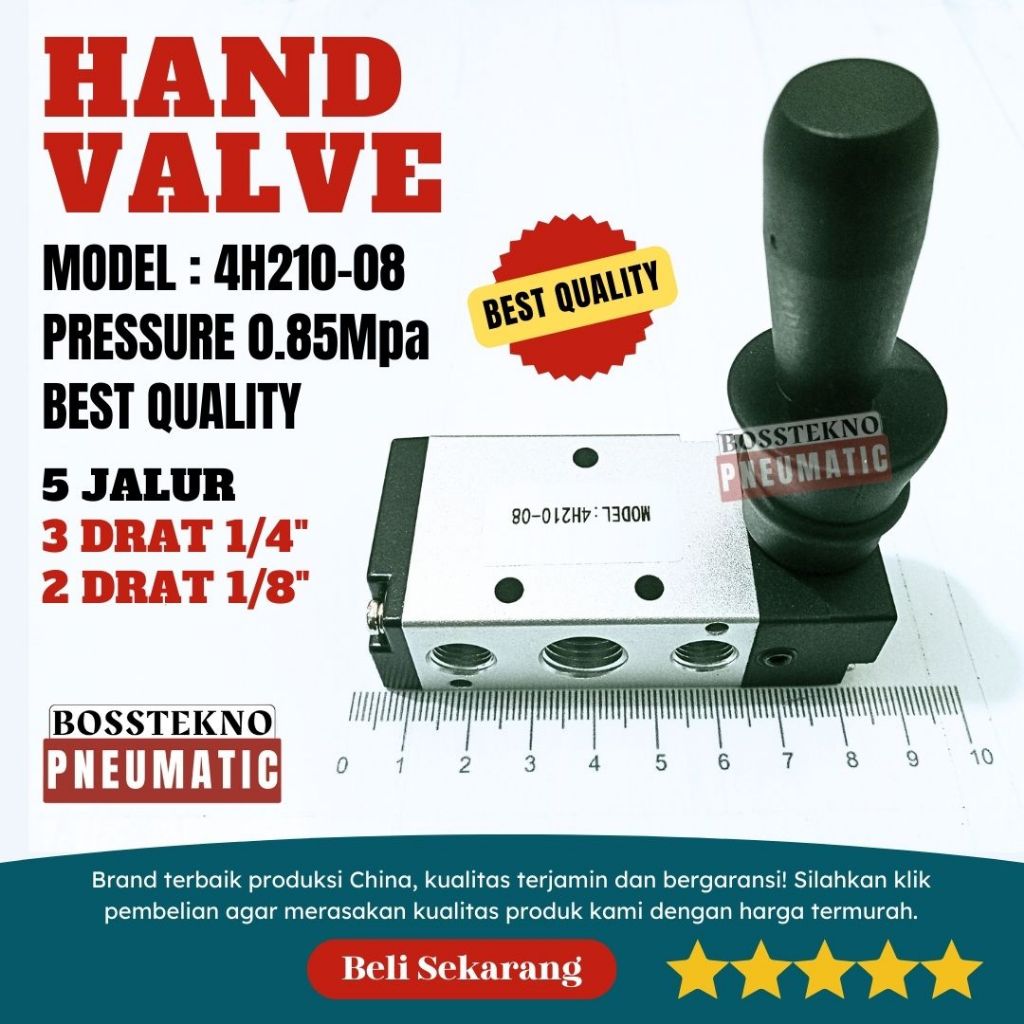 Jual HAND VALVE PNEUMATIC 5 JALUR MODEL 4H210-08 DRAT 1/4 DRAT 1/8 INCI | Shopee Indonesia