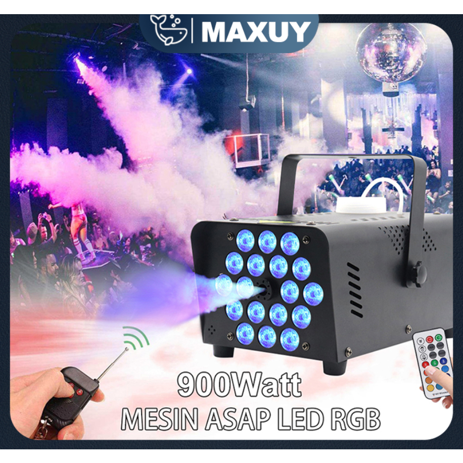 Jual Mesin asap panggung 900W LED RGB portable asap warna warni lampu ...