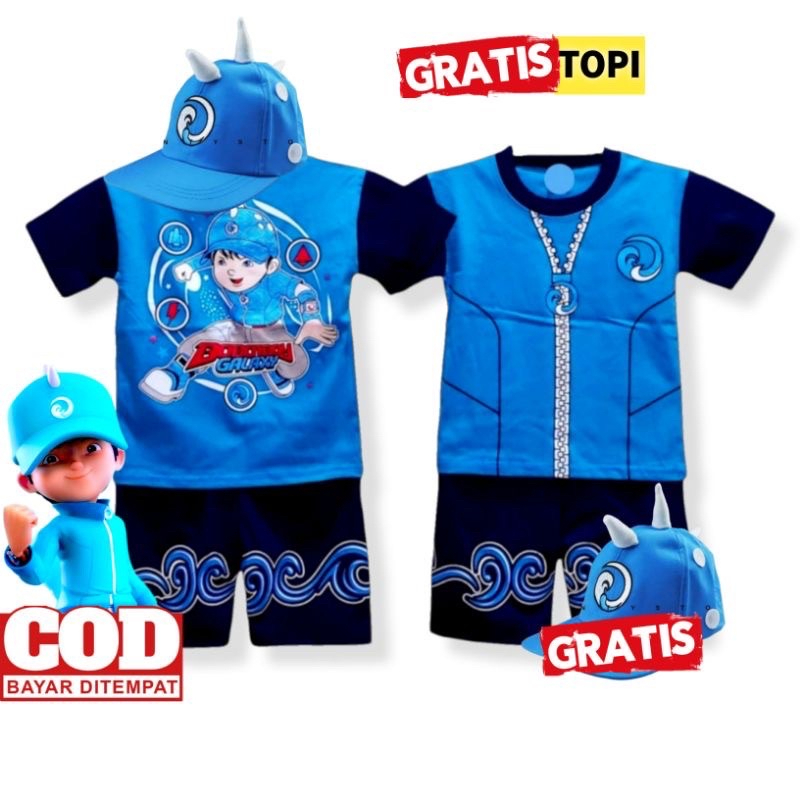 Jual BAJU ANAK BOBOIBOY GRATIS TOPI BOBOIBOY ANAK LAKI LAKI / SETELAN ...