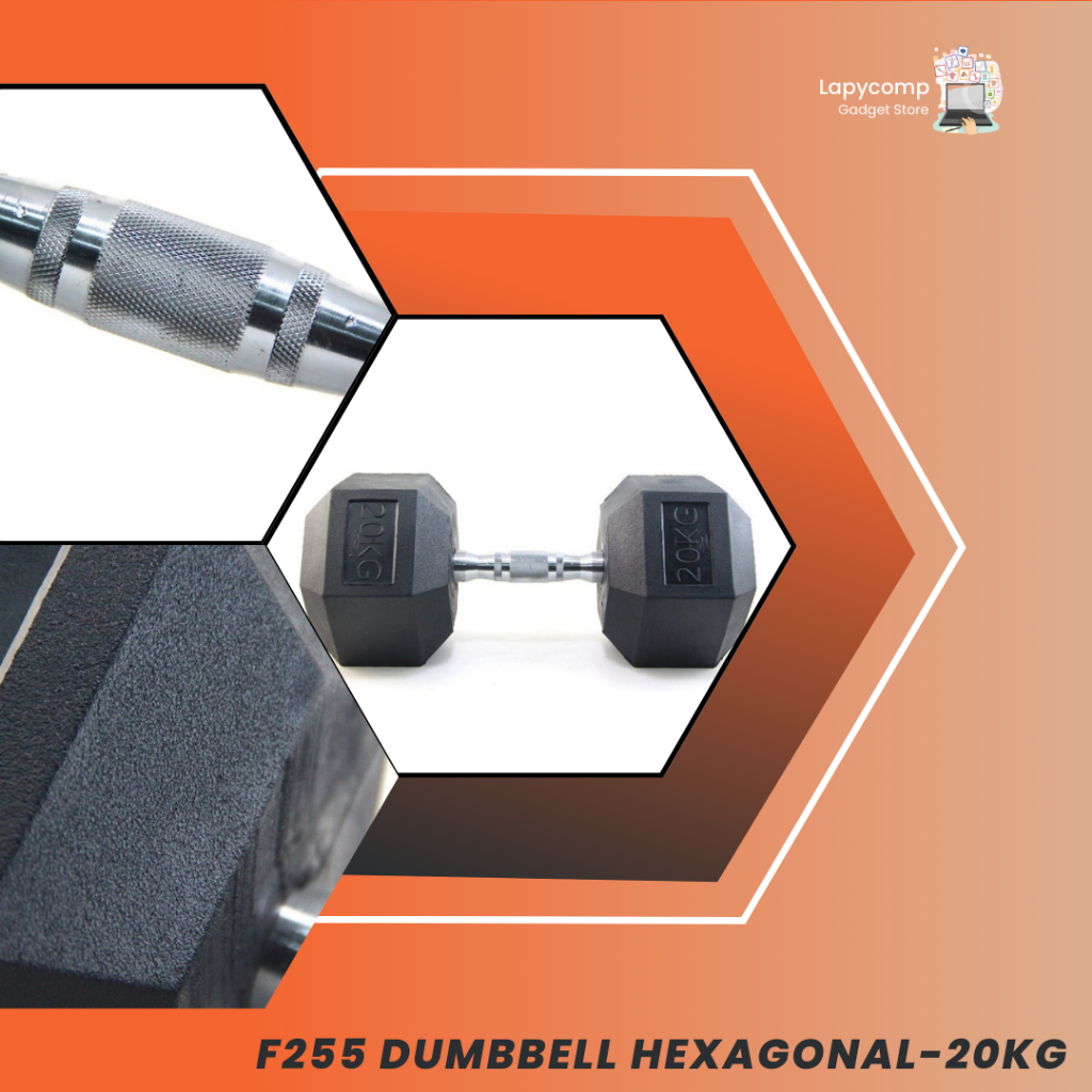 Jual F255 DUMBBELL HEXAGONAL 20KG BARBEL PUSH UP GYM ALAT OLAHRAGA ...