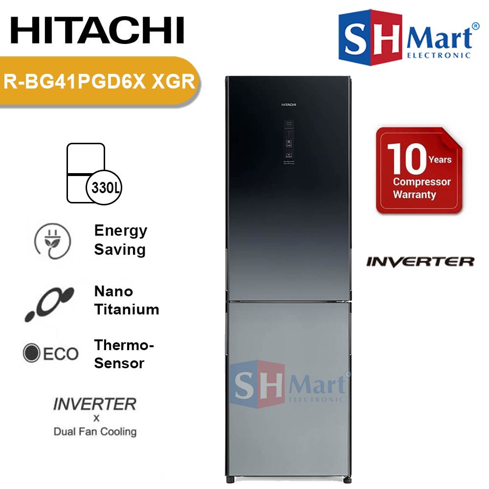 Jual KULKAS HITACHI 2 PINTU BOTTOM FREEZER KAPASITAS 330 LITER R-BG41PGD6X XGR / RBG41PGD6X ...