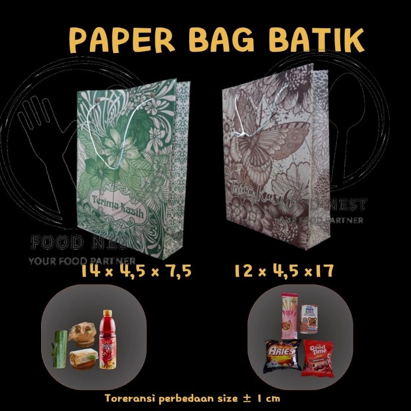 Jual [ISI 50 PC] PAPER BAG BATIK TAS KERTAS MOTIF BATIK UK 14X4X17 ...
