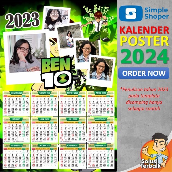 Jual Kalender Poster Tahunan 1 Lembar - Kalender 2024 | Shopee Indonesia