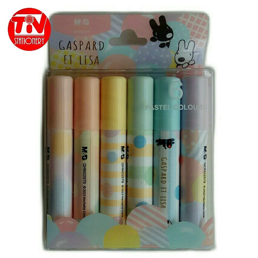 Jual Mini Highlighter M&G Gaspard Et Lisa Pastel Color (1 set = 6 pcs) | Shopee Indonesia